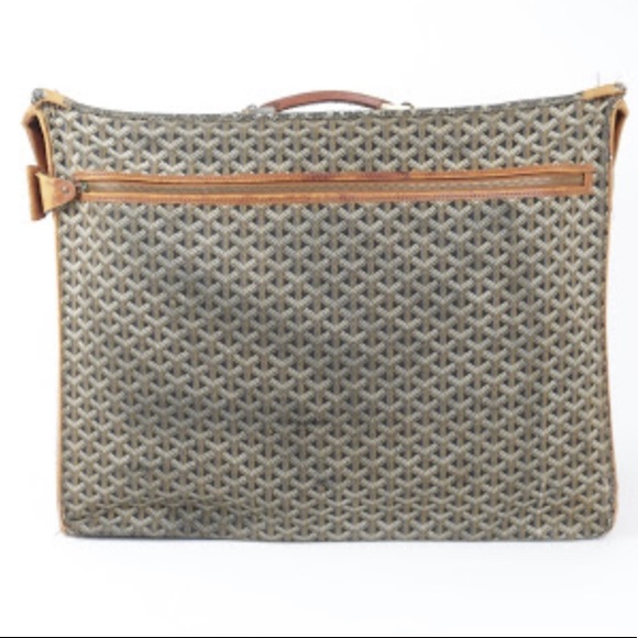 Goyard | Bags | Vintage Authentic Goyard Woven Fiber Logo Suitcase ...